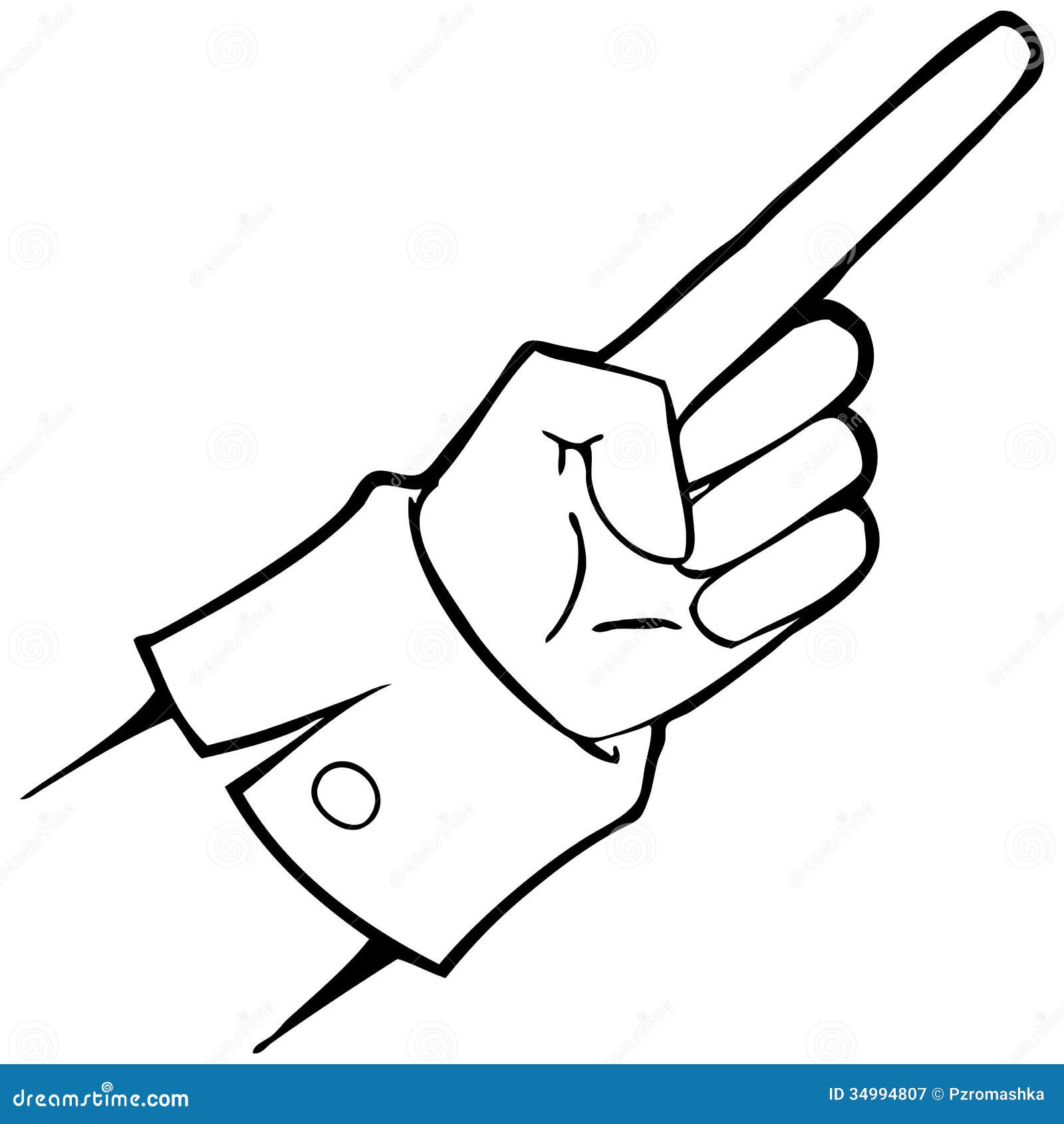 Black And White Vector. Hand Points Stock Vector - Image: 34994807
