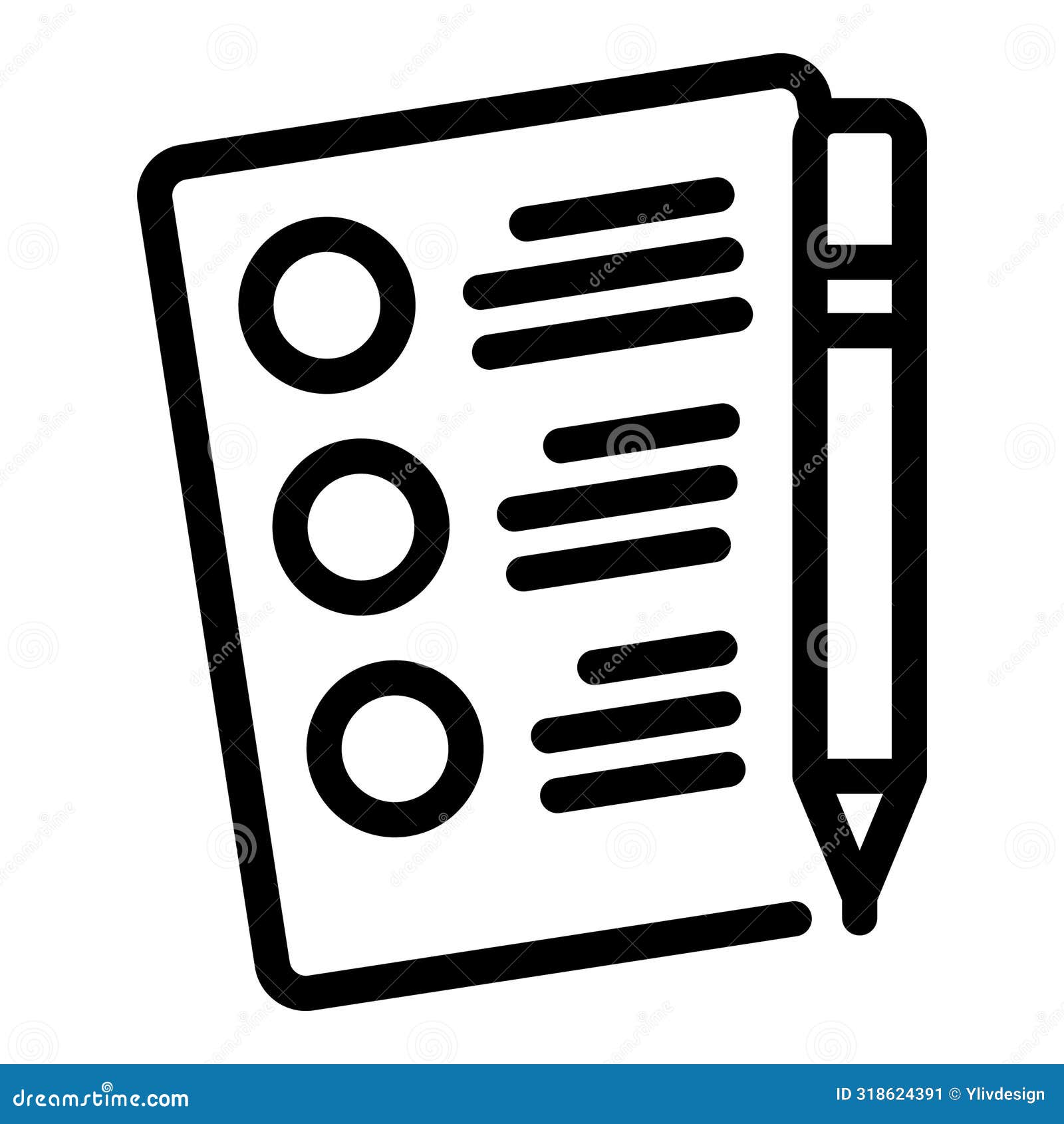 Checklist Icon with Pen Illustration Stock Illustration - Illustration ...