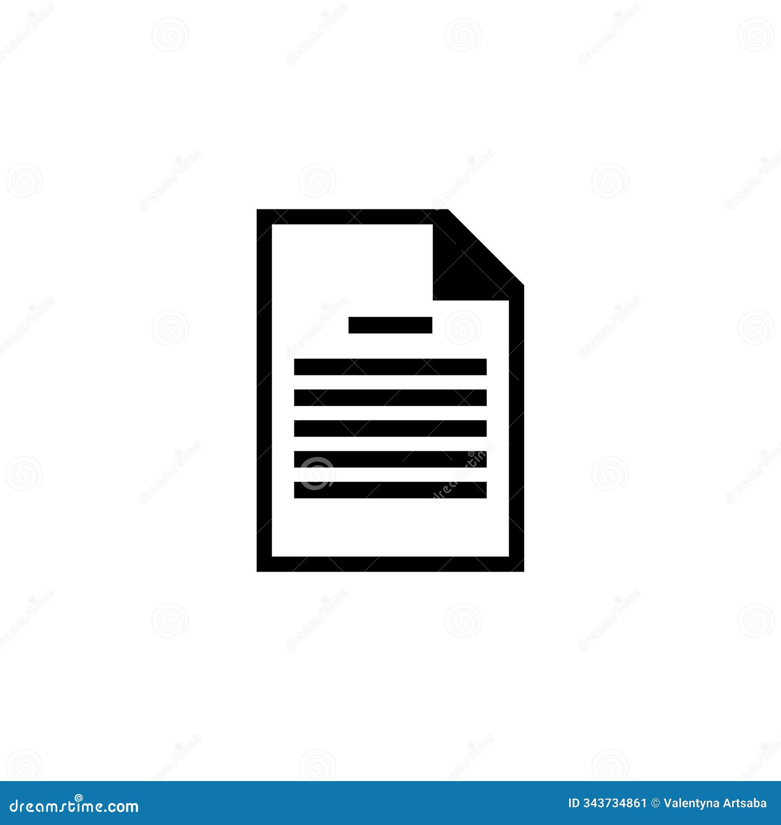 Black and White Vector Icon of a Document with Text Lines Stock ...