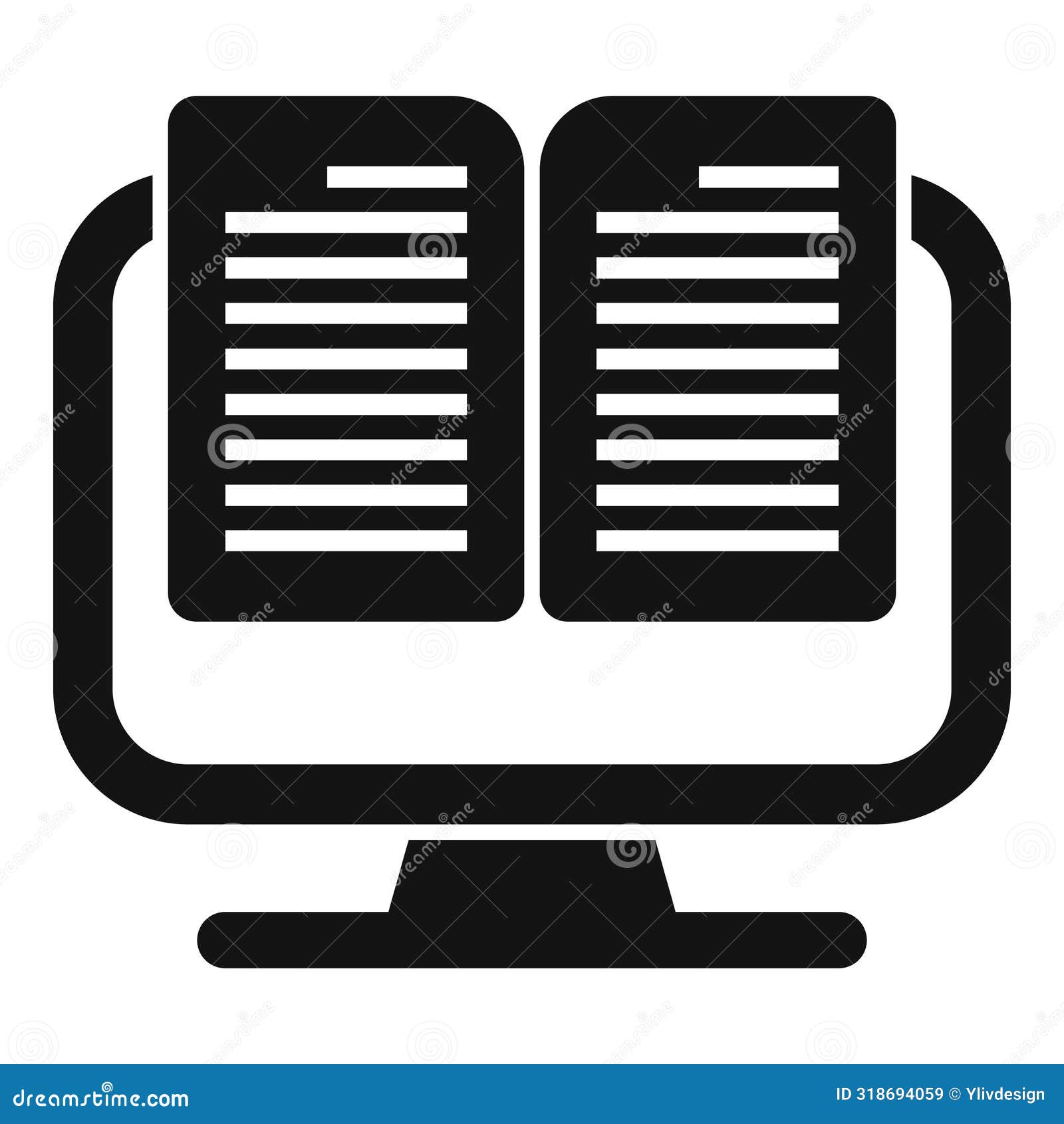 Digital Document Comparison on Computer Screen Icon Stock Vector ...
