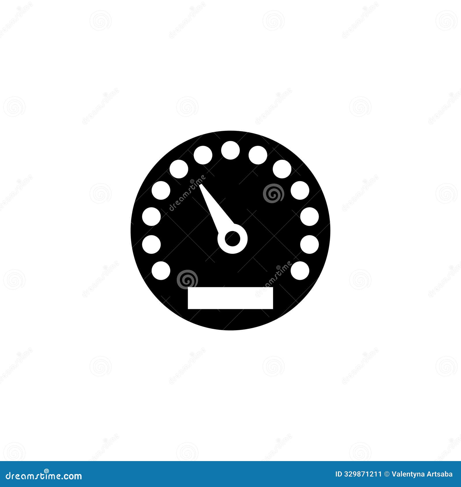 Black and White Vector Icon of a Speedometer, Indicating Measurement ...