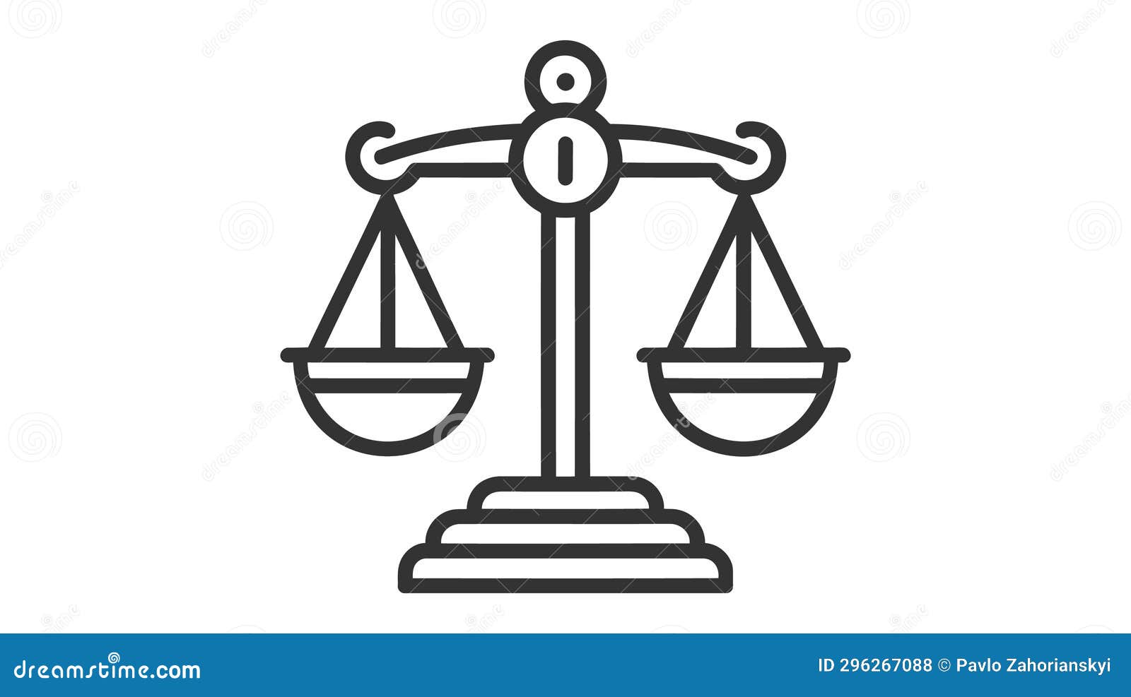 A Black and White Vector Icon of a Traditional Balance Scale Stock ...