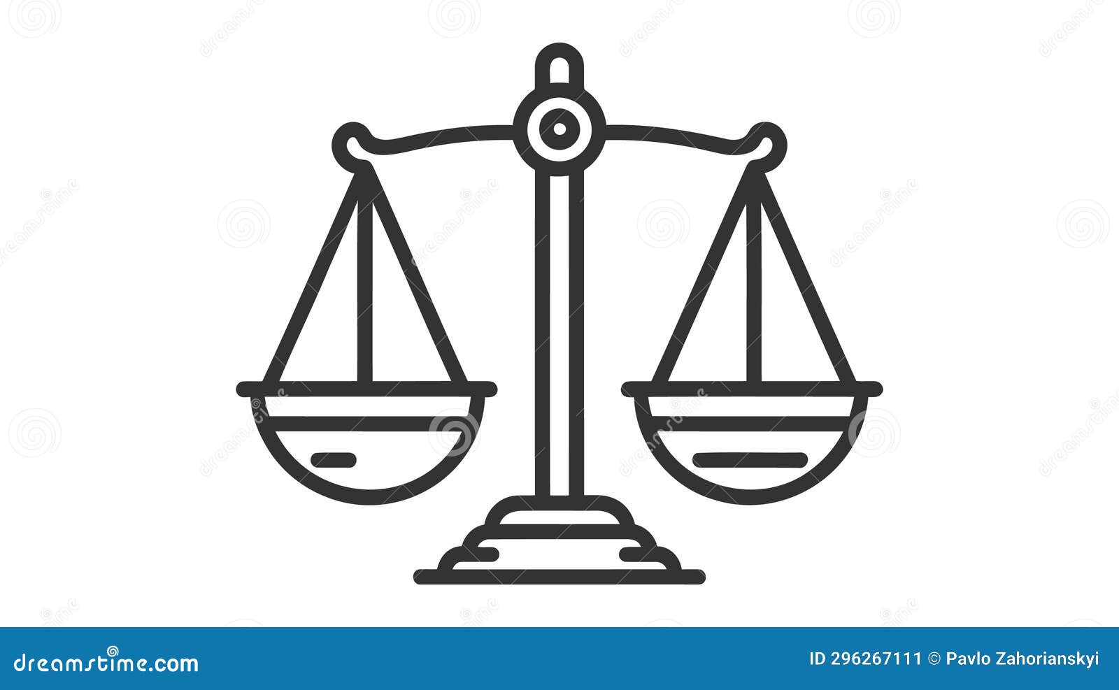 A Black and White Vector Icon of a Traditional Balance Scale Stock ...
