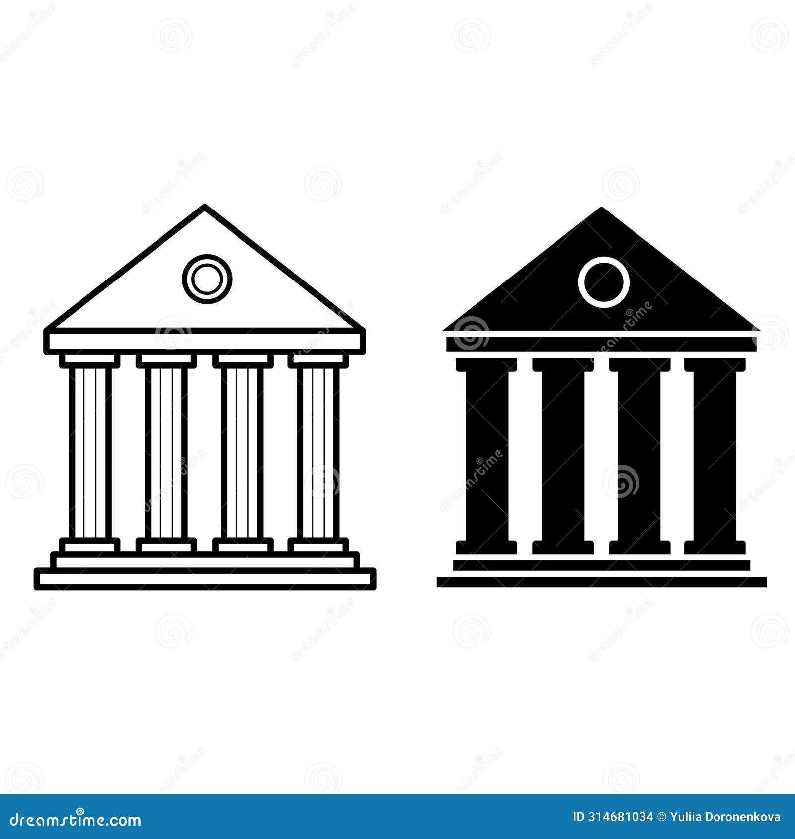 Temple icons. stock vector. Illustration of greece, monument - 314681034