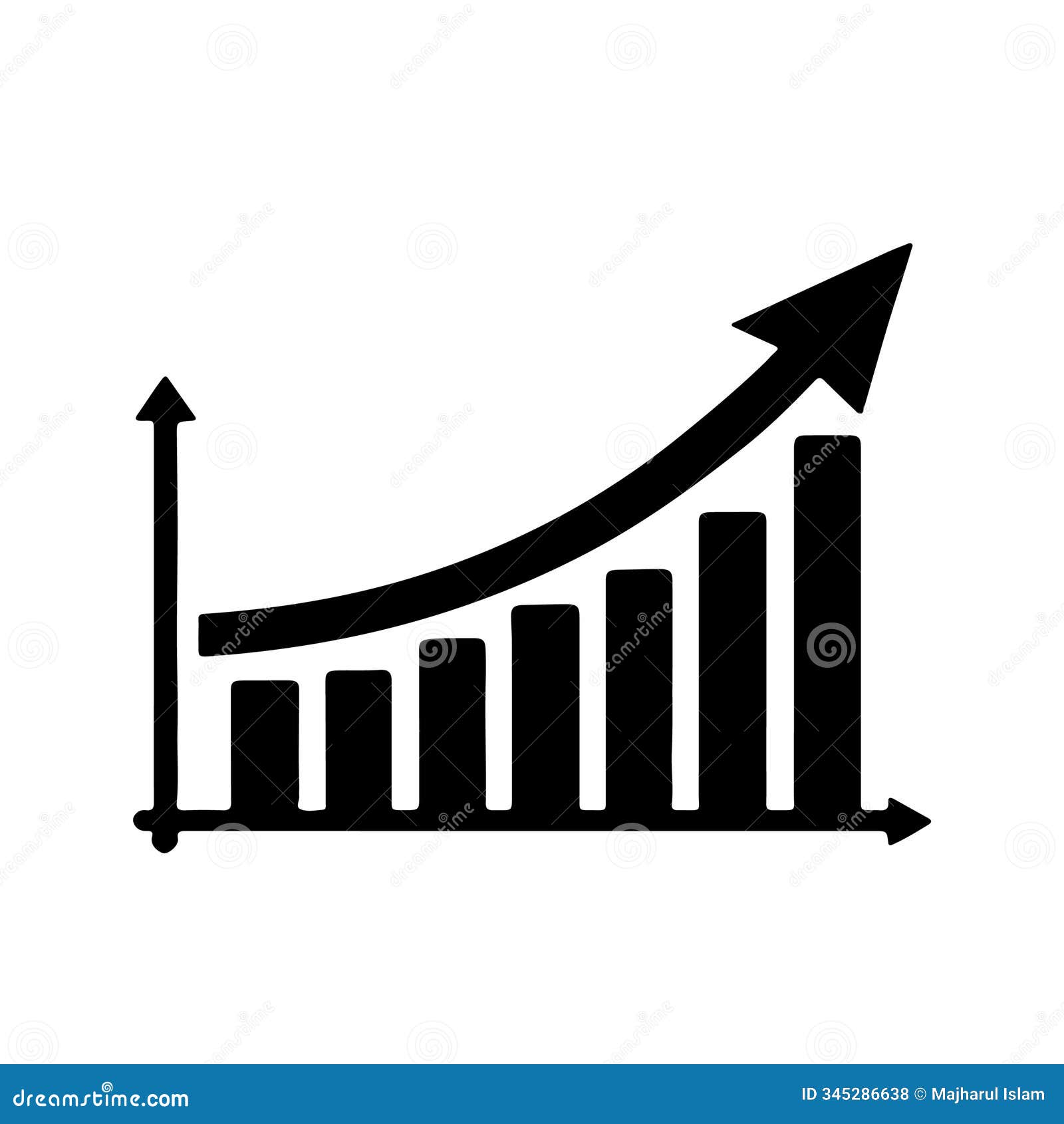 Growth Chart with Upward Arrow Indicating Positive Trend. Stock ...