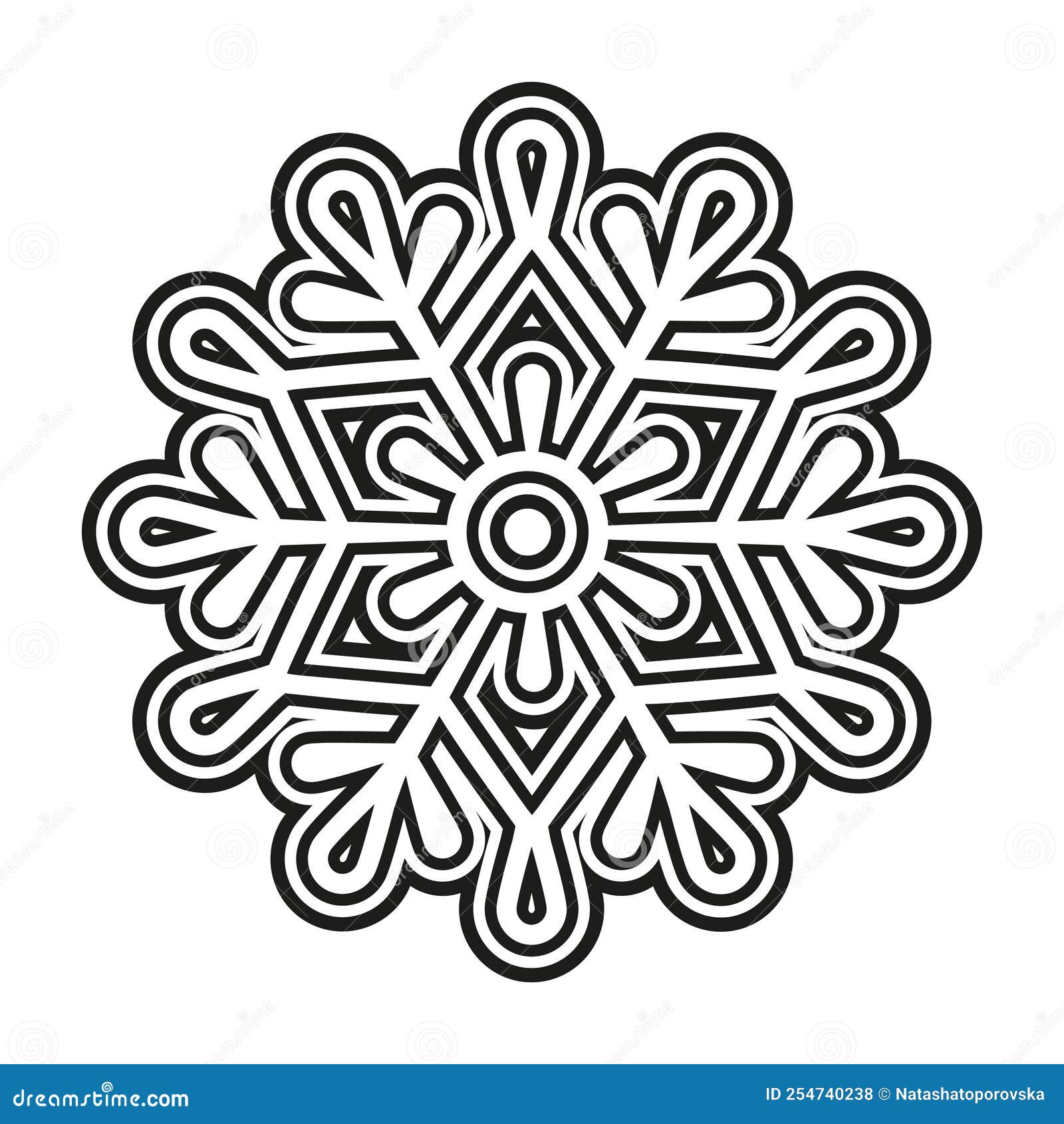 Vector Winter Logo Design. Black and White Snowflake Stock Vector ...