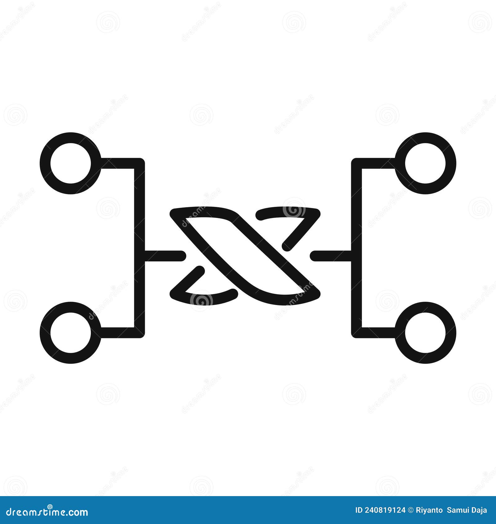 Communication Node Icon Black and White Illustration Stock Vector ...