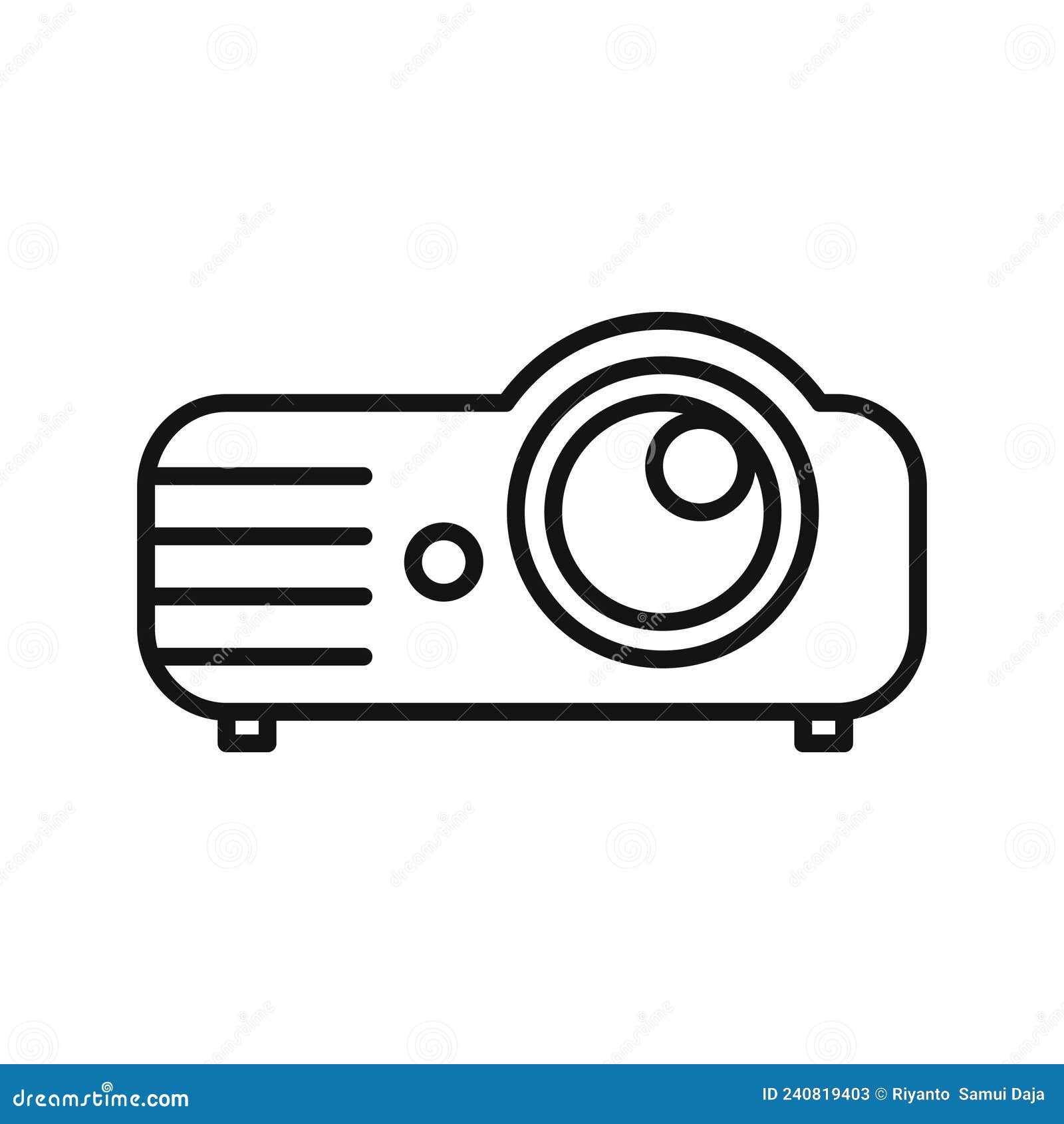 Digital Projector Icon Black and White Illustration Stock Vector ...