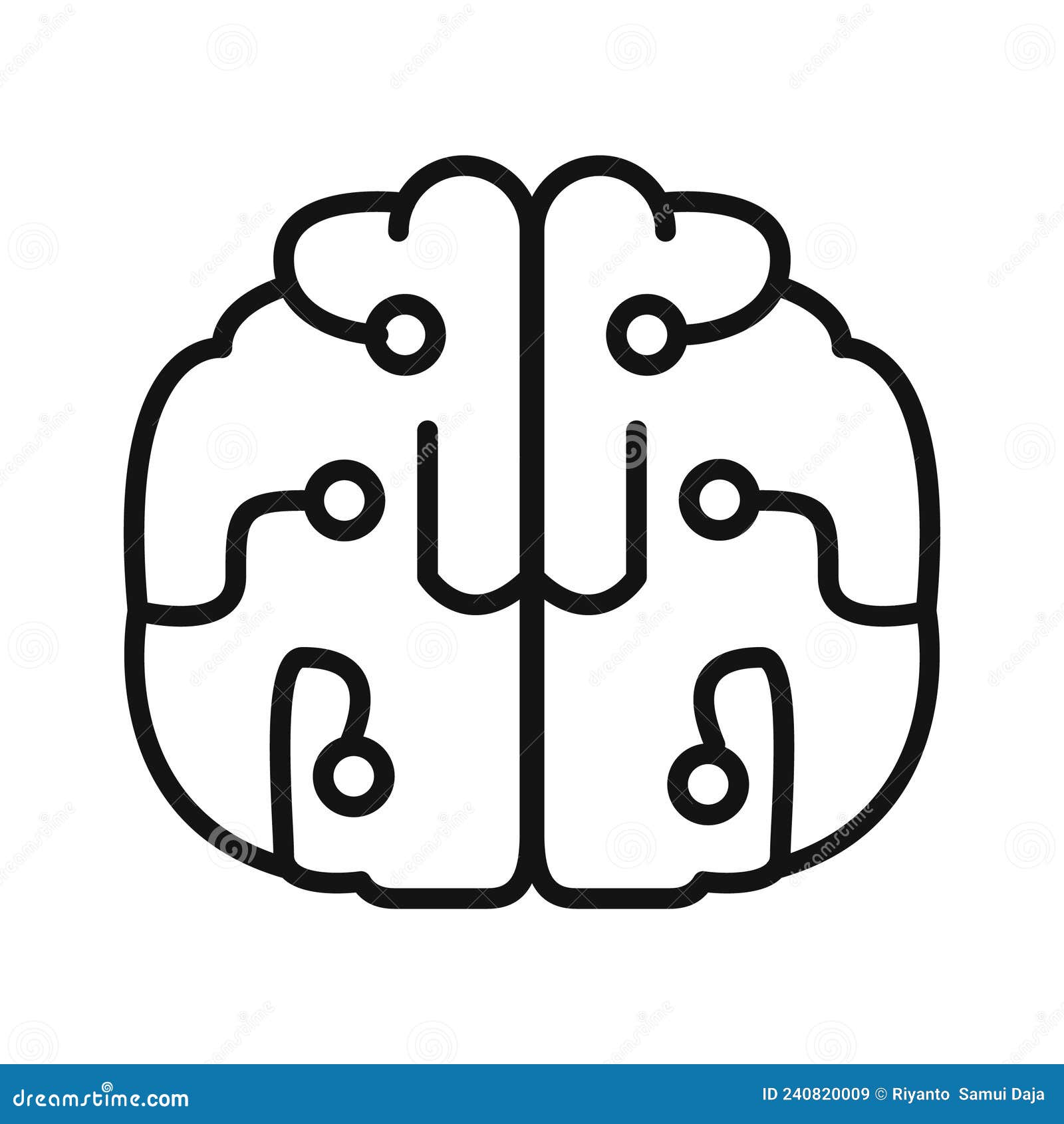 Human Intelligence Black and White Illustration Stock Vector ...