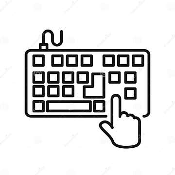 Keyboard Interface Icon Black and White Illustration Stock Vector ...