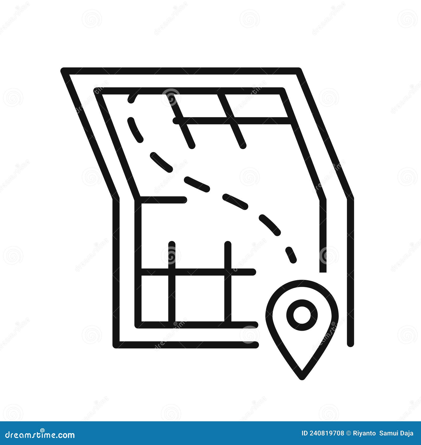 Map Location Icon Black and White Illustration Stock Vector ...