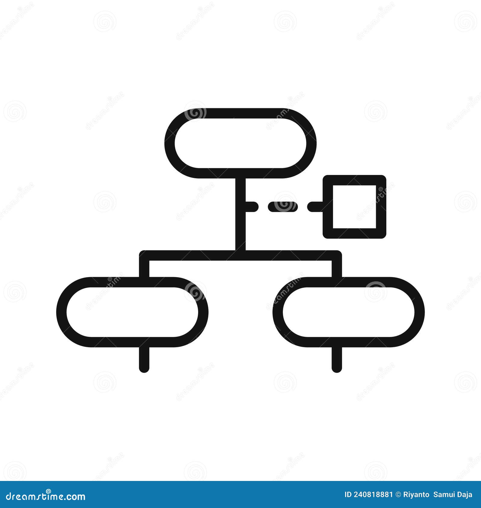 Organization Chart Icon Black and White Illustration Stock Vector ...