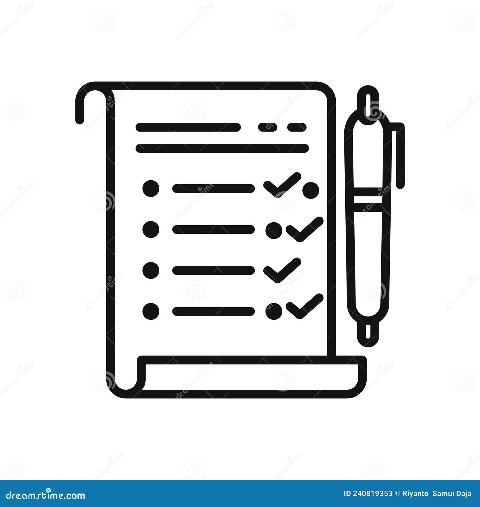 Testing Checklist Black and White Illustration Stock Vector ...