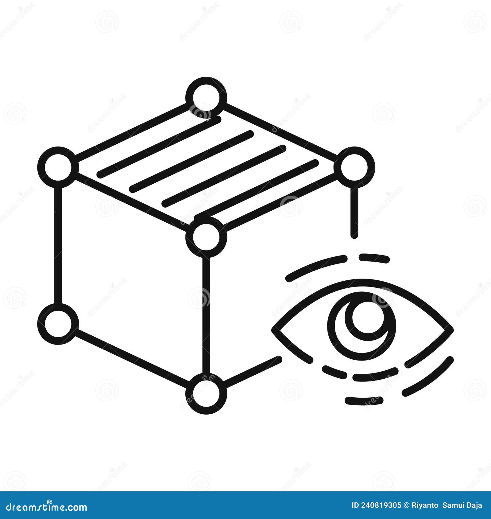 Visual Sketching Icon Black and White Illustration Stock Vector ...