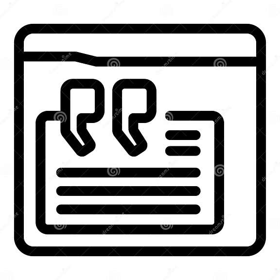 Quotation Marks Icon on Document Illustration Stock Vector ...