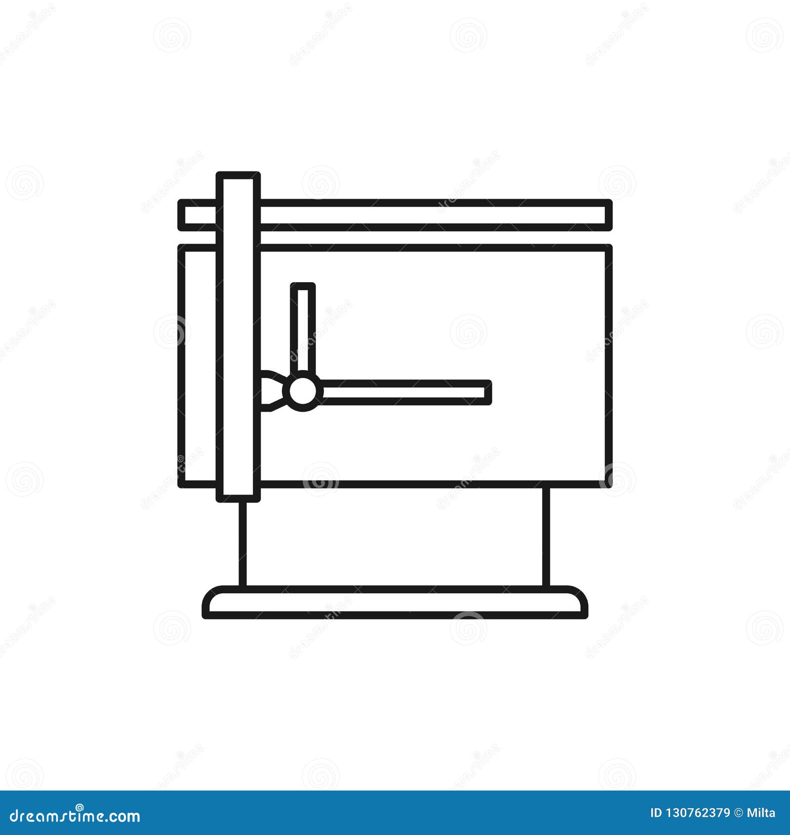 Black & White Vector Illustration of Drafting Machine Table with Stock ...