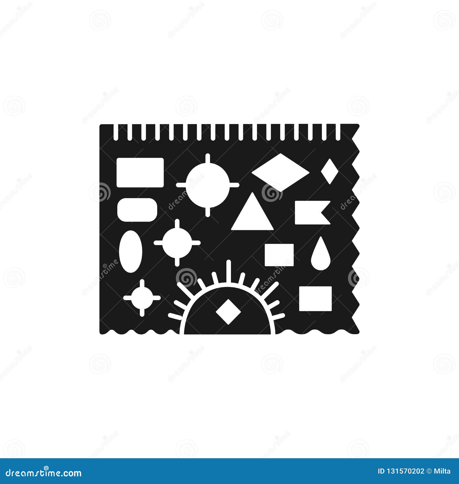 Black & White Vector Illustration of Drafting Template Ruler with ...