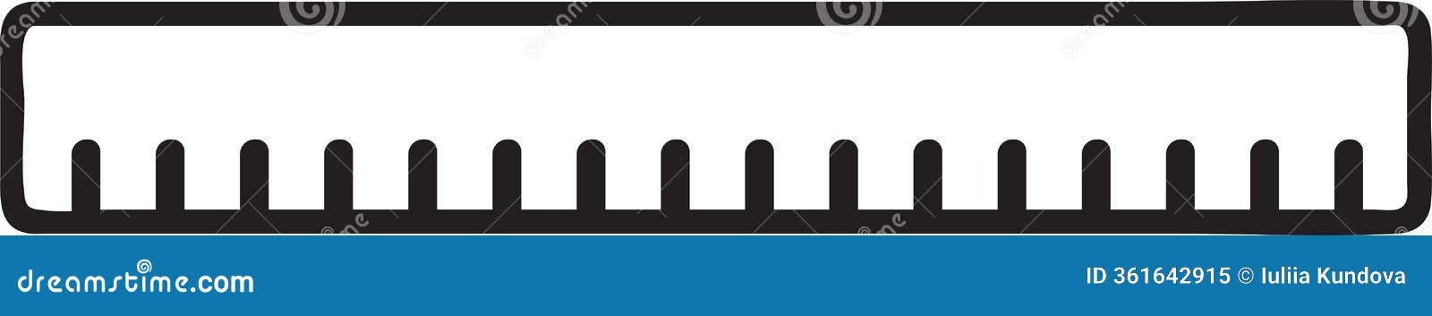 Black And White Vector Illustration Featuring A Ruler, Representing ...