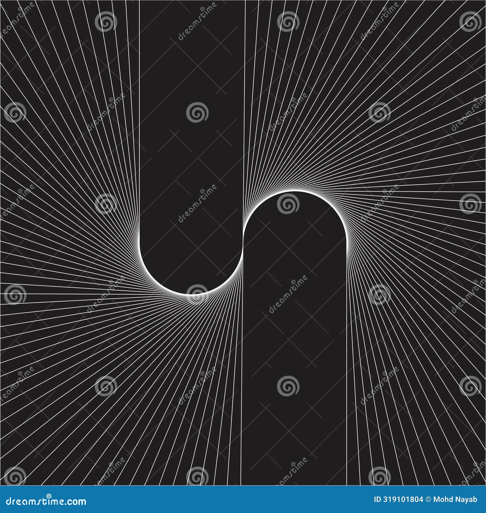 Black And White Vector Illustration Of Mobius Torus Inside View CDR X6 ...