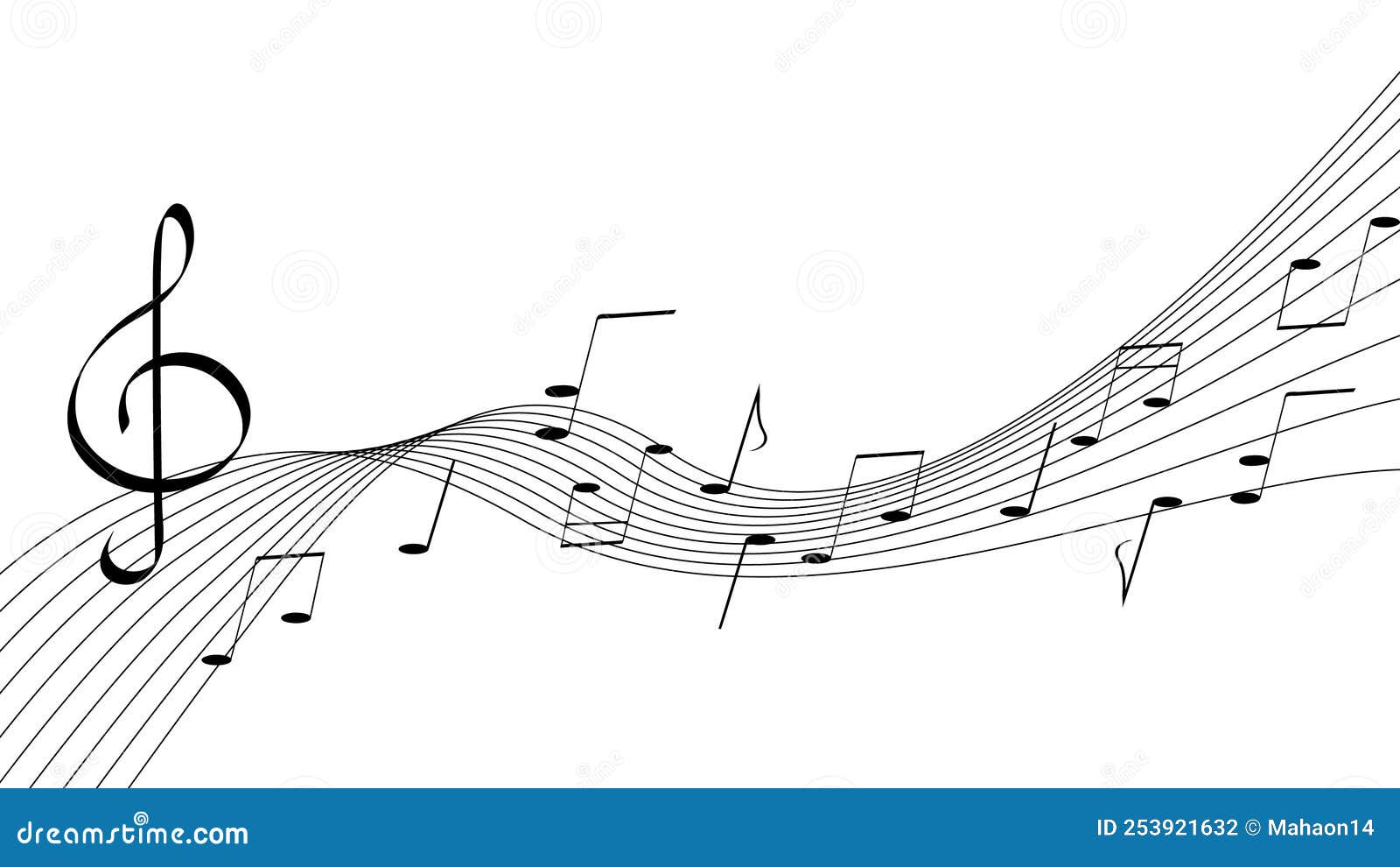 Vector Illustration of Music Notes and Clef Stock Vector - Illustration ...
