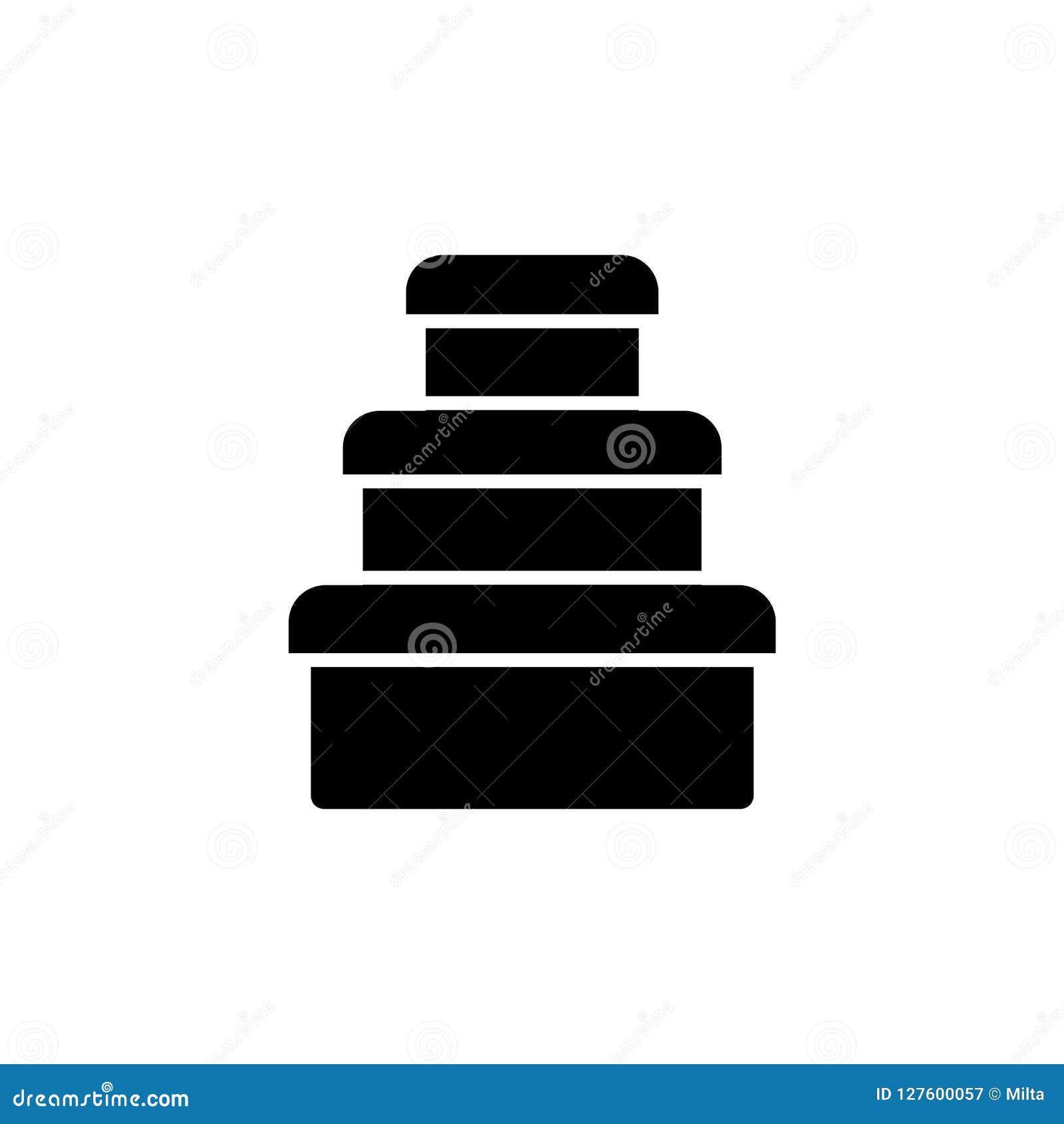 Black & White Vector Illustration of Organizer Boxes. Flat Icon Stock ...