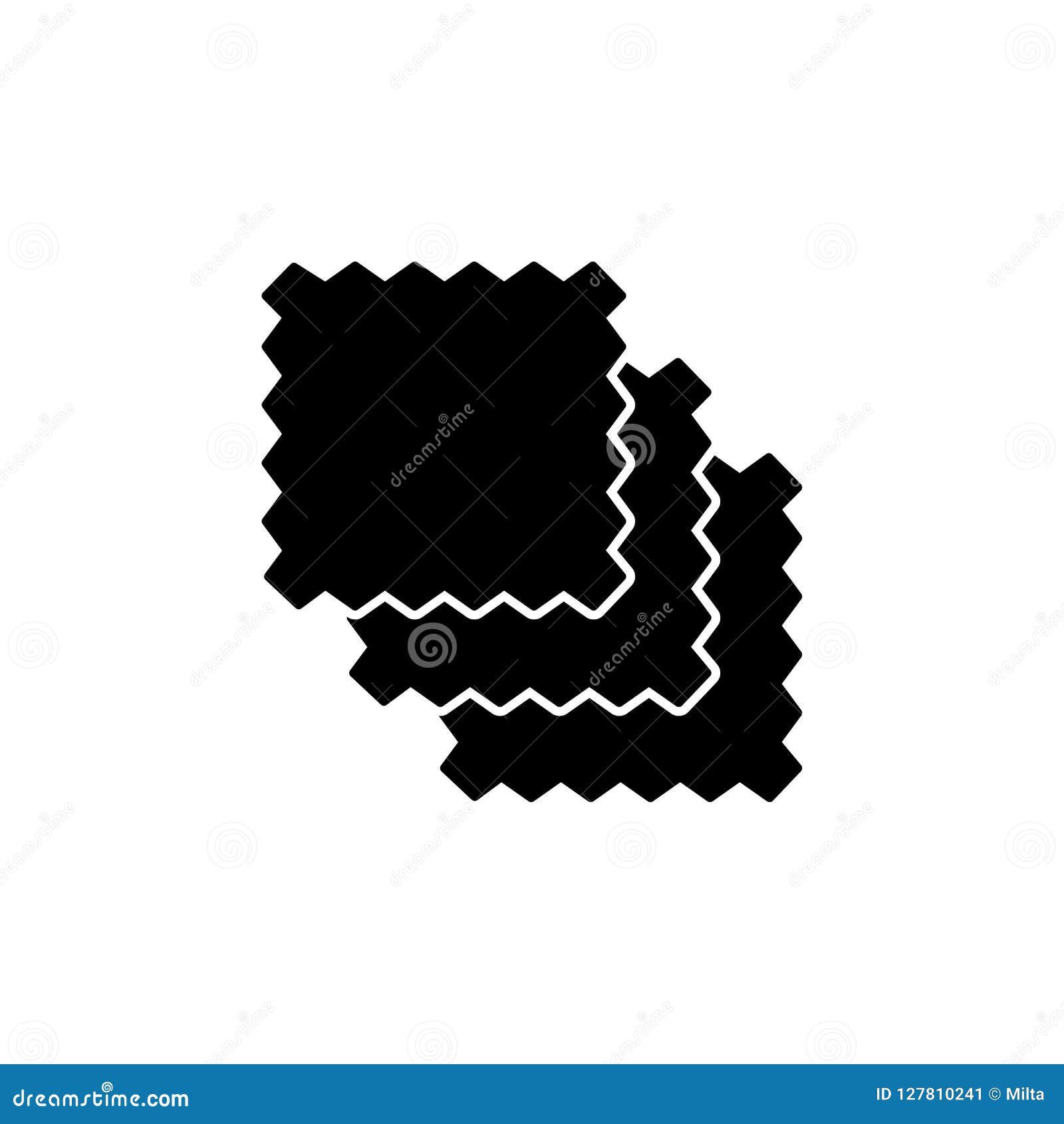 Black & White Vector Illustration of Precut Quilt Squares. Flat Stock ...
