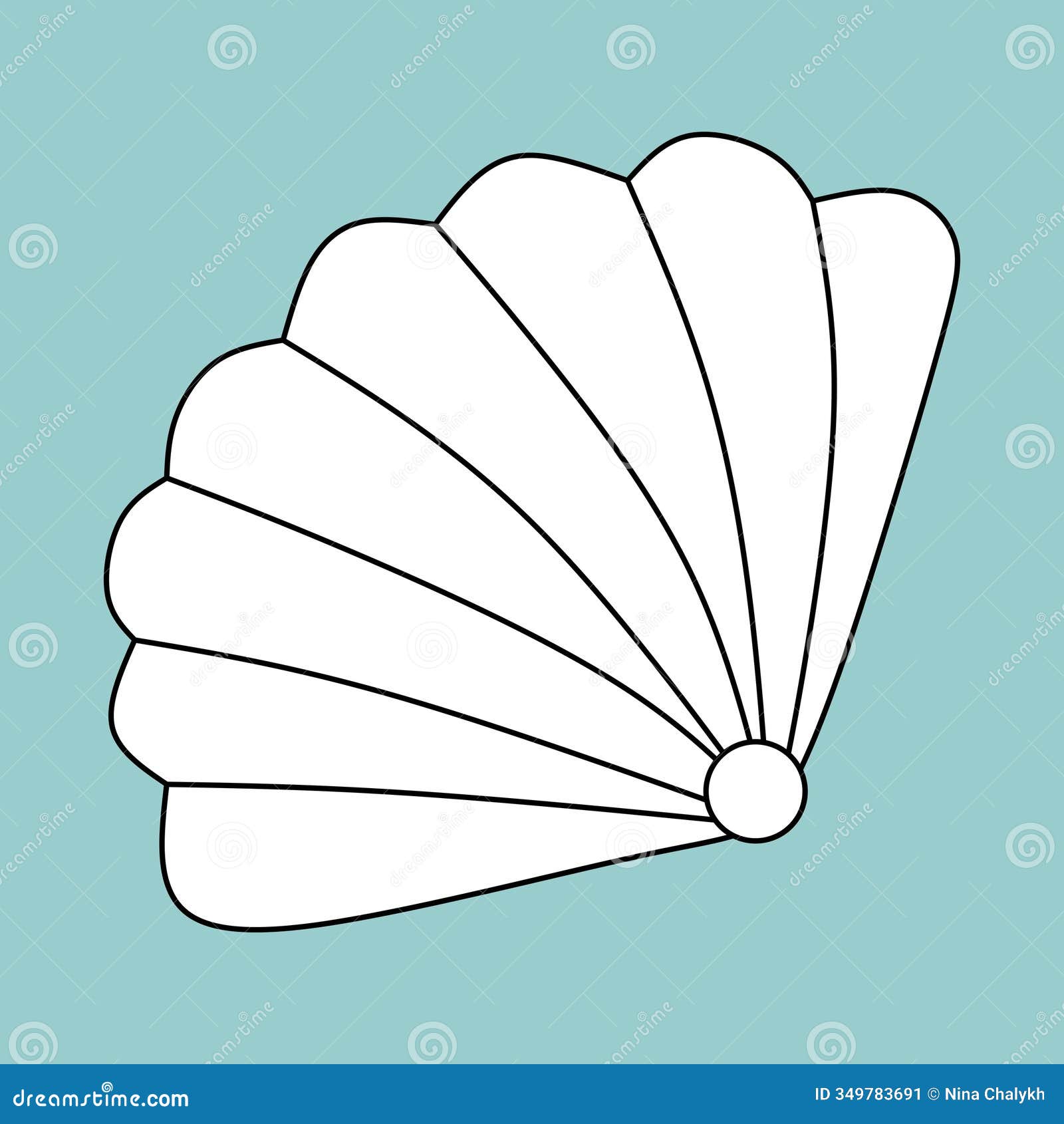 Black and White Vector Illustration Seashell. Linear Image of Shell ...