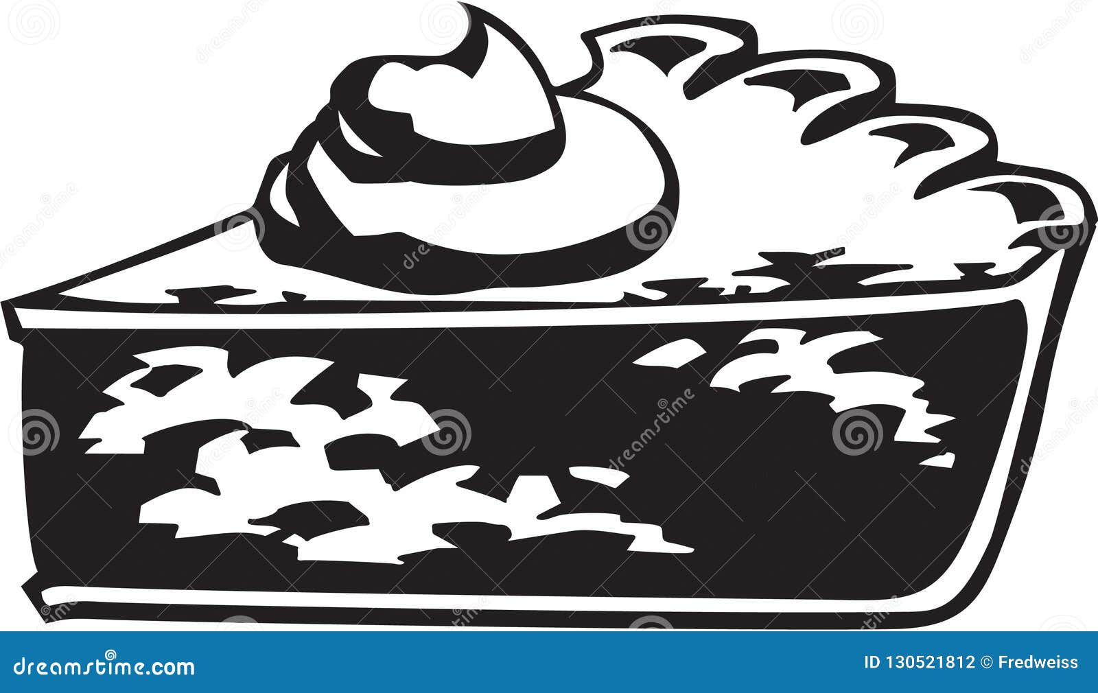 Black and White Pie Slice Illustration Stock Vector - Illustration of ...