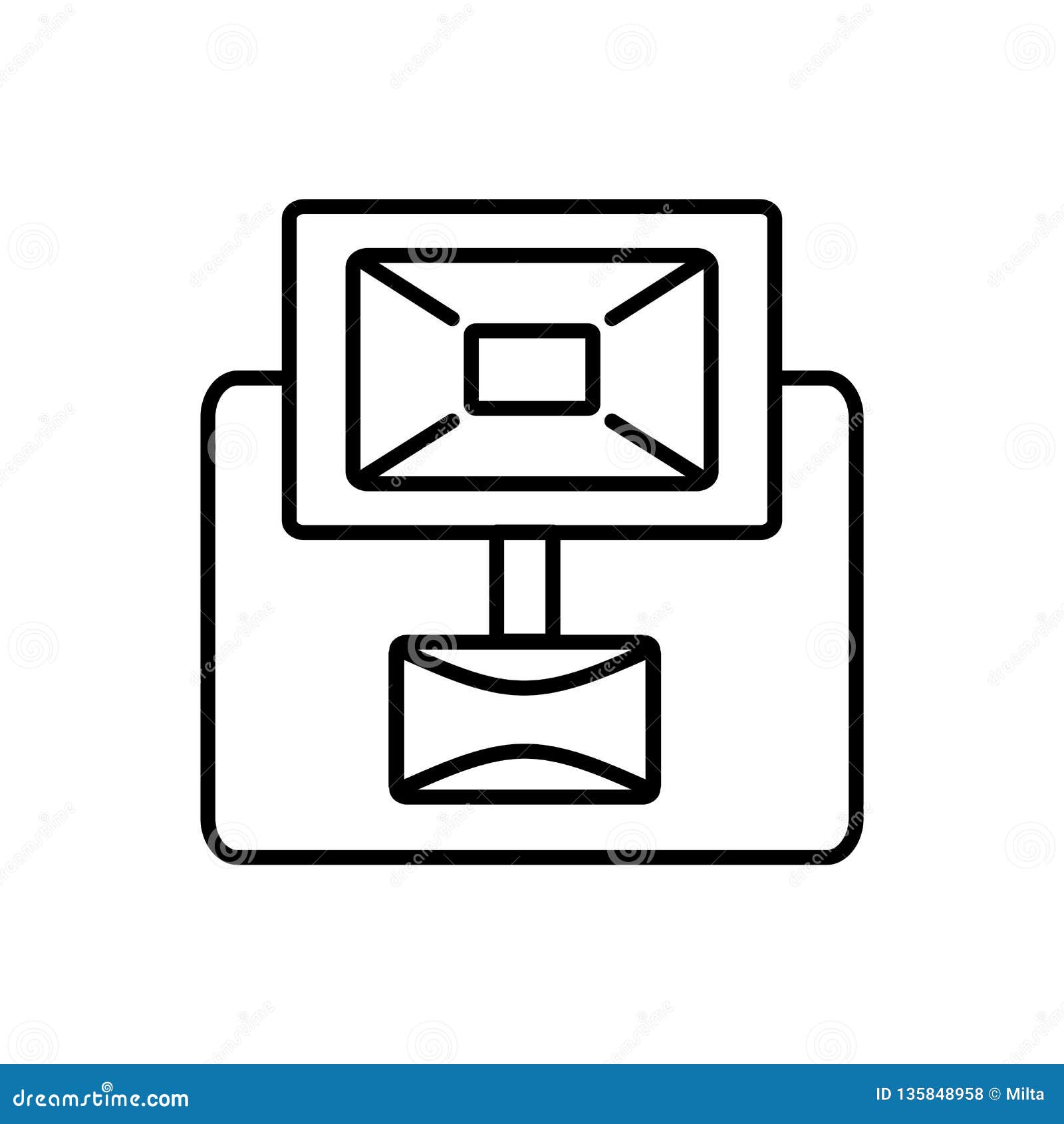 Black & White Vector Illustration of Spotlight with Motion Security ...