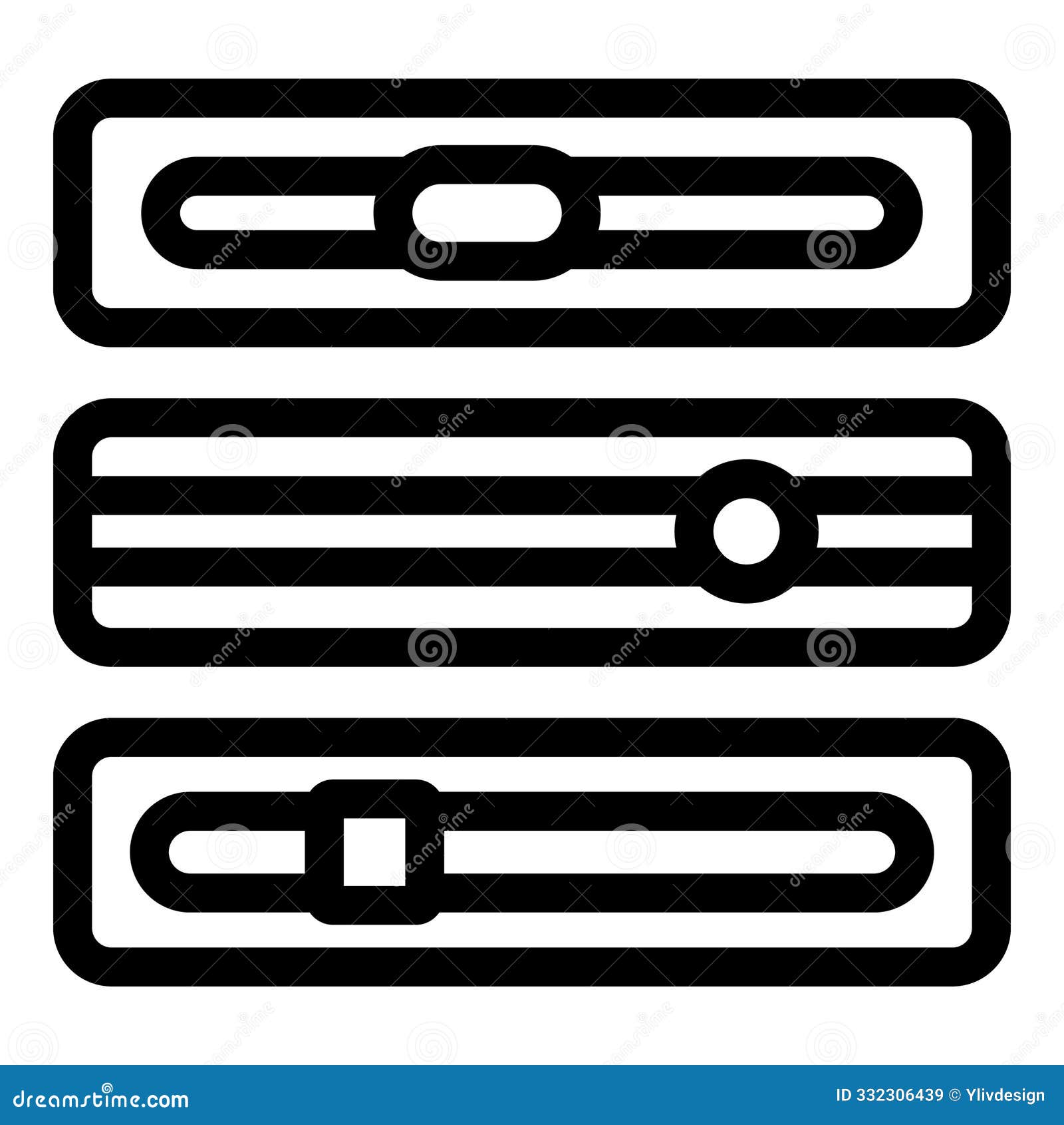 Set Of Horizontal Scrollbars Cartoon Vector | CartoonDealer.com #250799683