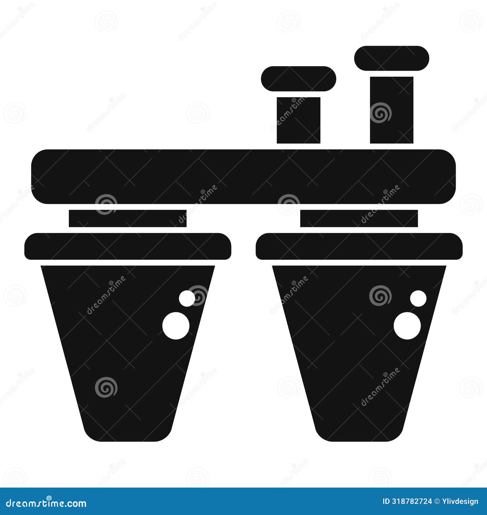 Double Inverted Filter Funnel Icon Stock Vector - Illustration of ...