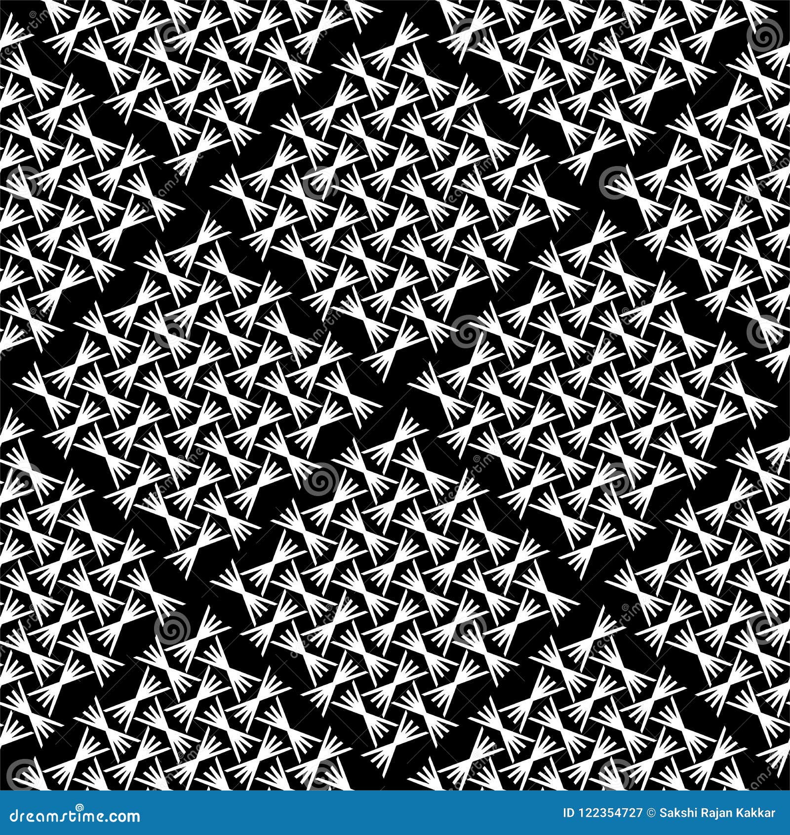Black and White Vector Image and Seamless Repeat Pattern Design Stock ...