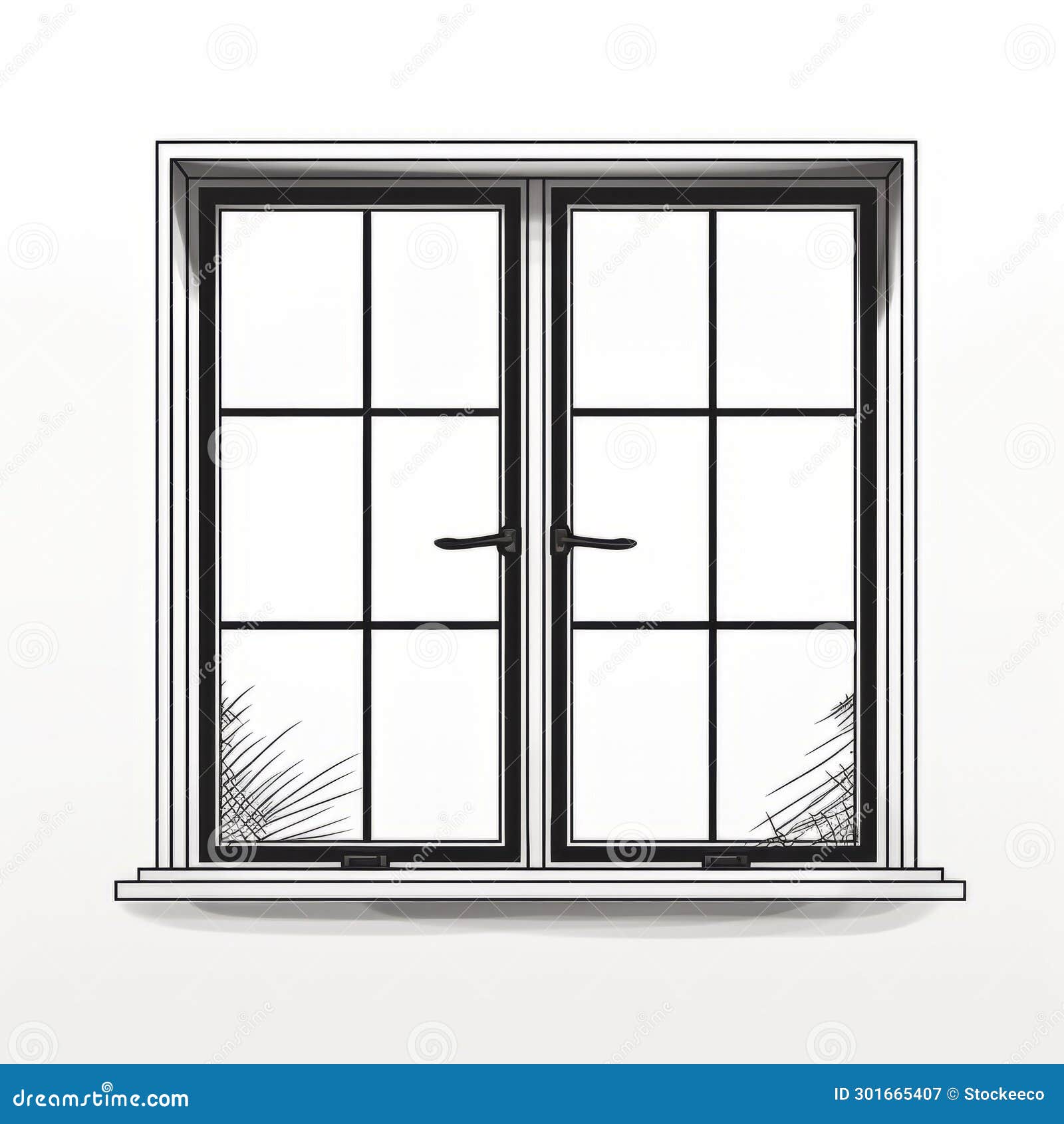 Classic Black and White Window Drawing with Vibrant and Functional ...
