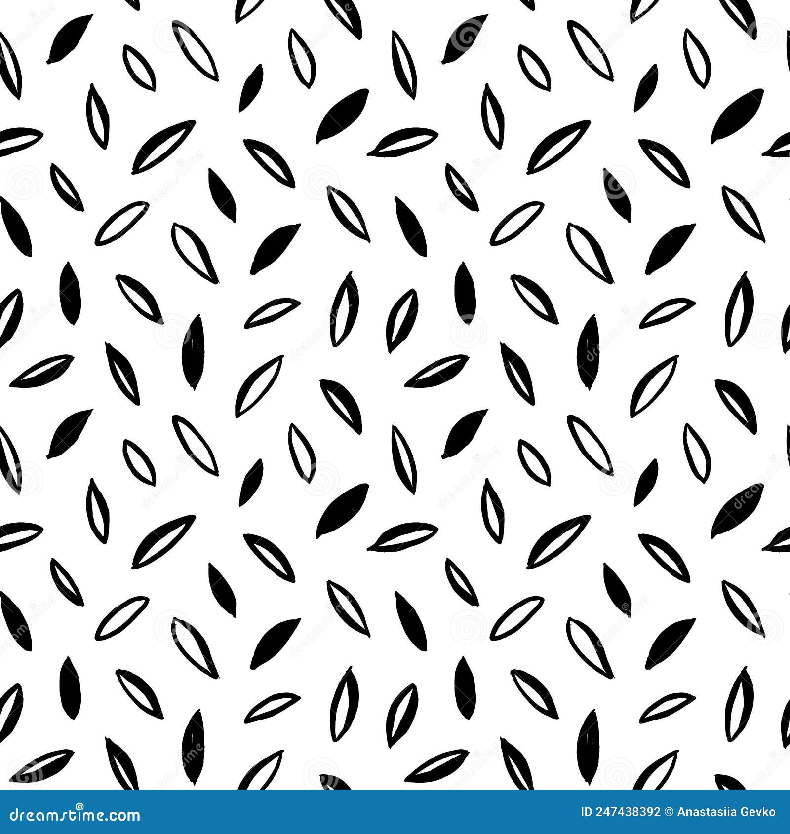 Black and White Vector Leaves Seamless Pattern. Stock Vector ... Black and White Vector Leaves Seamless Pattern. Stock Vector ...