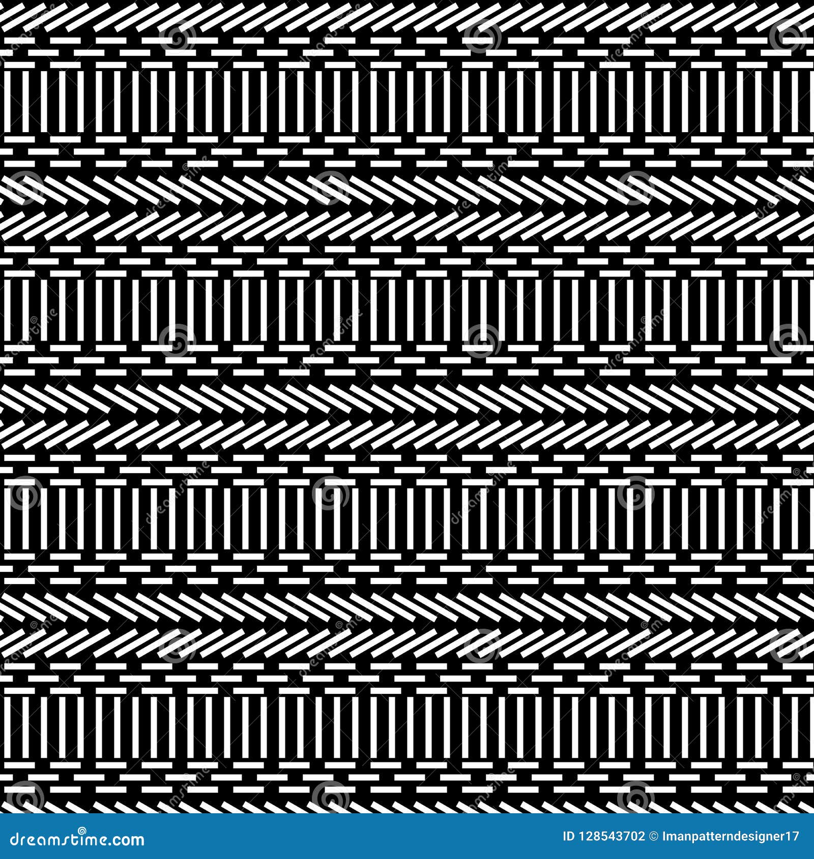 Black and White Seamless Modern Geometric Pattern of Lines and Squares ...