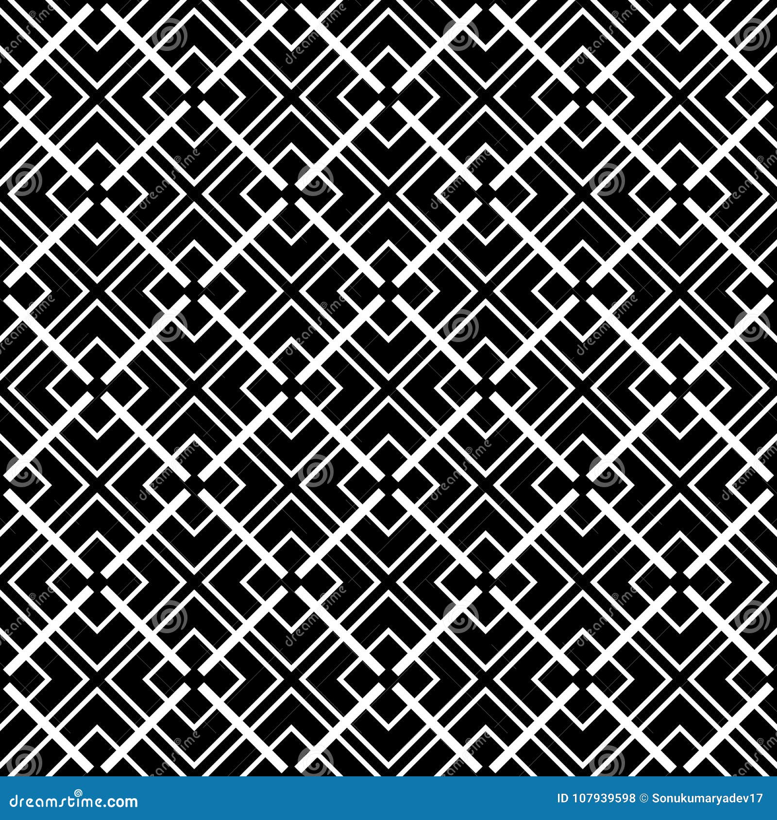 Black and White Vector Seamless Repeted Pattern Design Stock Vector ...