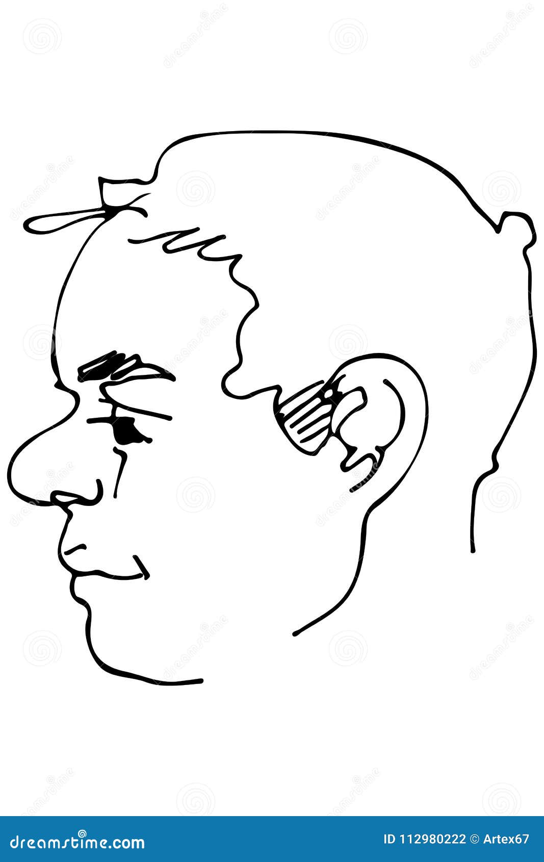 Vector Sketch of a Beautiful Man Profile Stock Vector - Illustration of ...