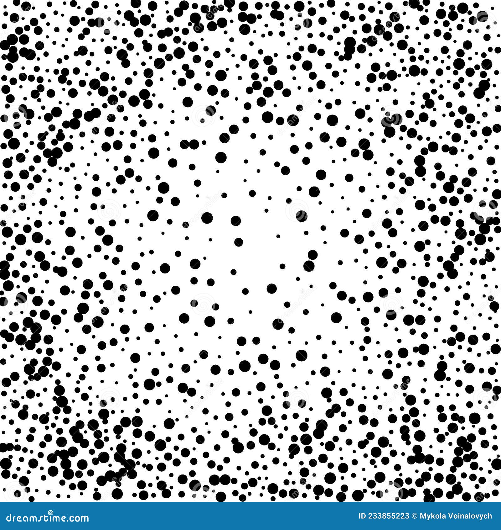 Black and White Vector Texture Template. Circle Dust Distress Scatter ...