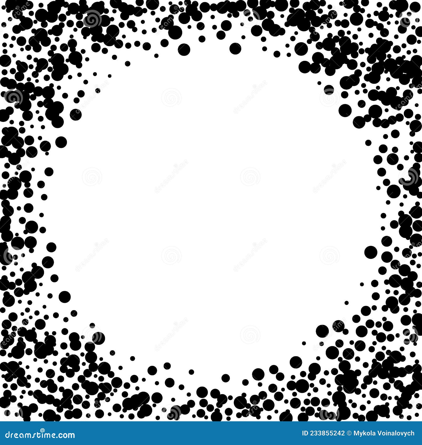 Black and White Vector Texture Template. Circle Dust Distress Scatter ...