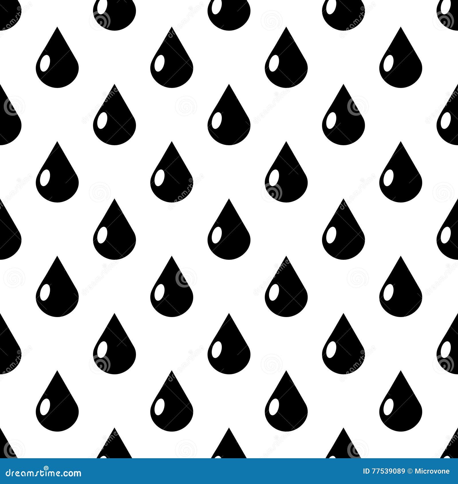 Black and White Vector Water Drops Seamless Pattern Stock Vector ...