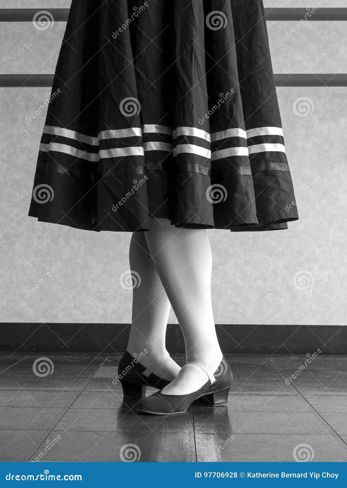 Black and White Version of Character Ballet, Fifth Position Stock Photo ...