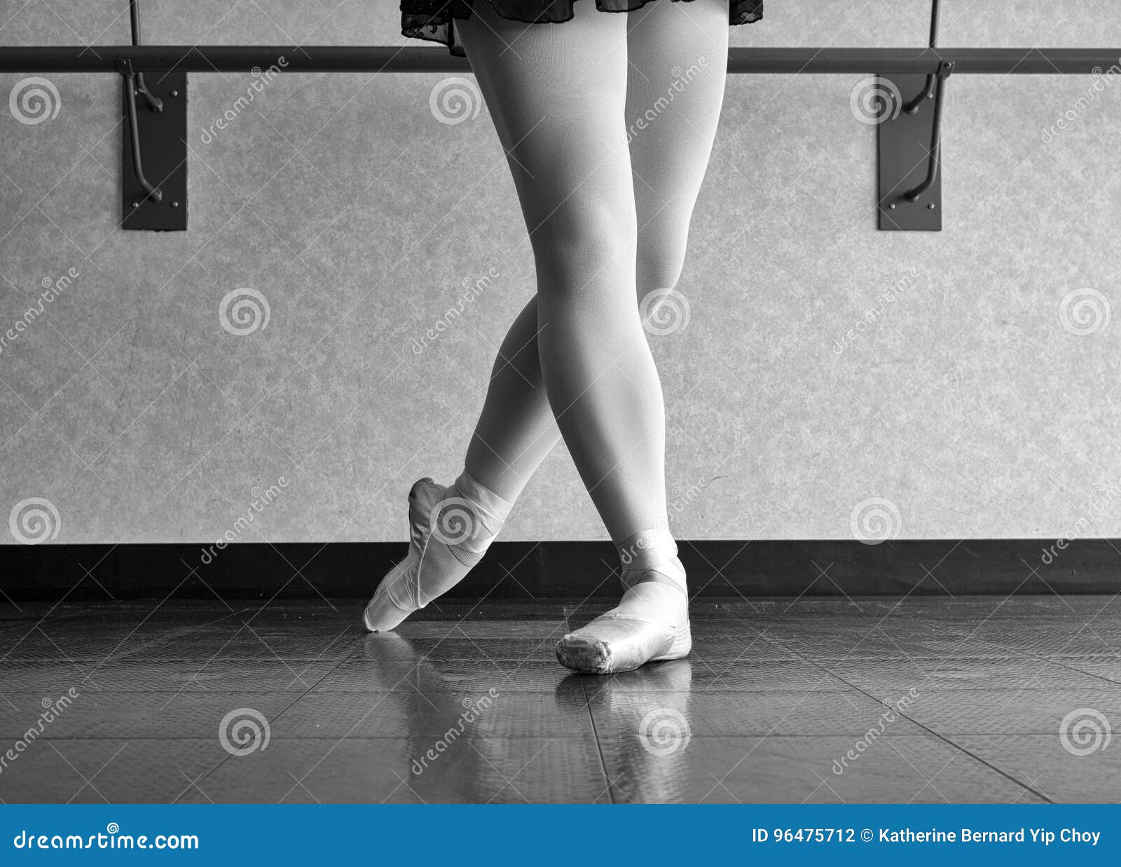 Black and White Version of Classical Position of a Ballet Dancer Stock ...