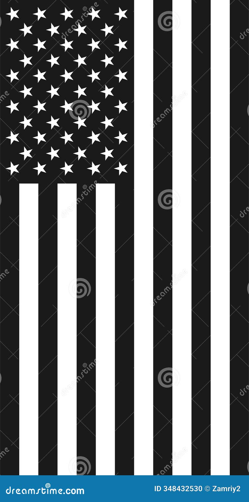 Black and White Vertical American Flag Stock Illustration ...