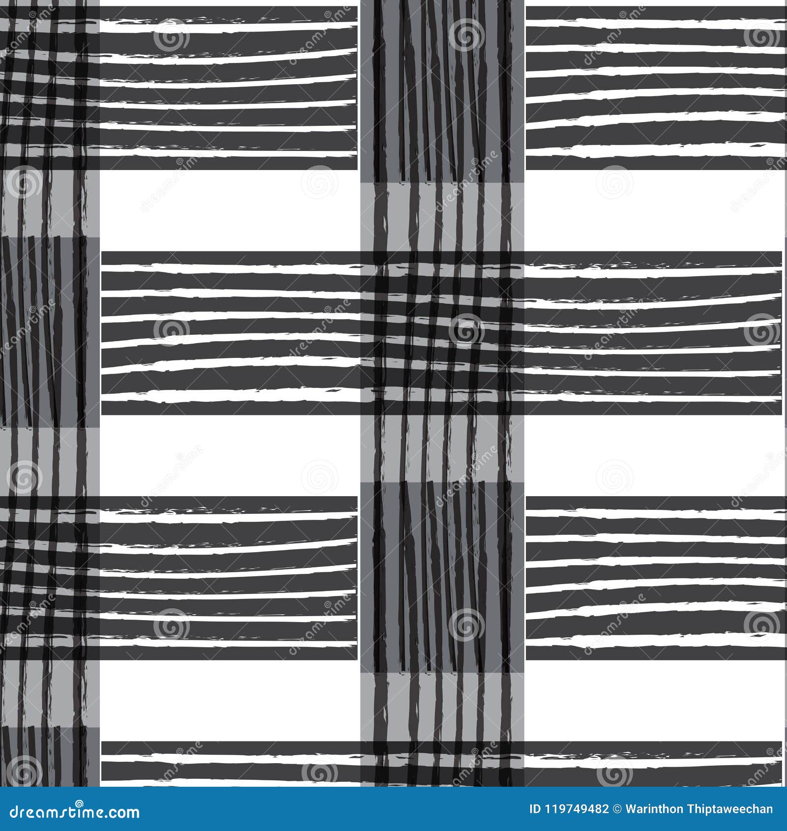 Black White Vertical Twist Line on Rectangle Grey Striped Weave Stock ...