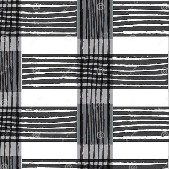 Black White Vertical Twist Line on Rectangle Grey Striped Weave Stock ...