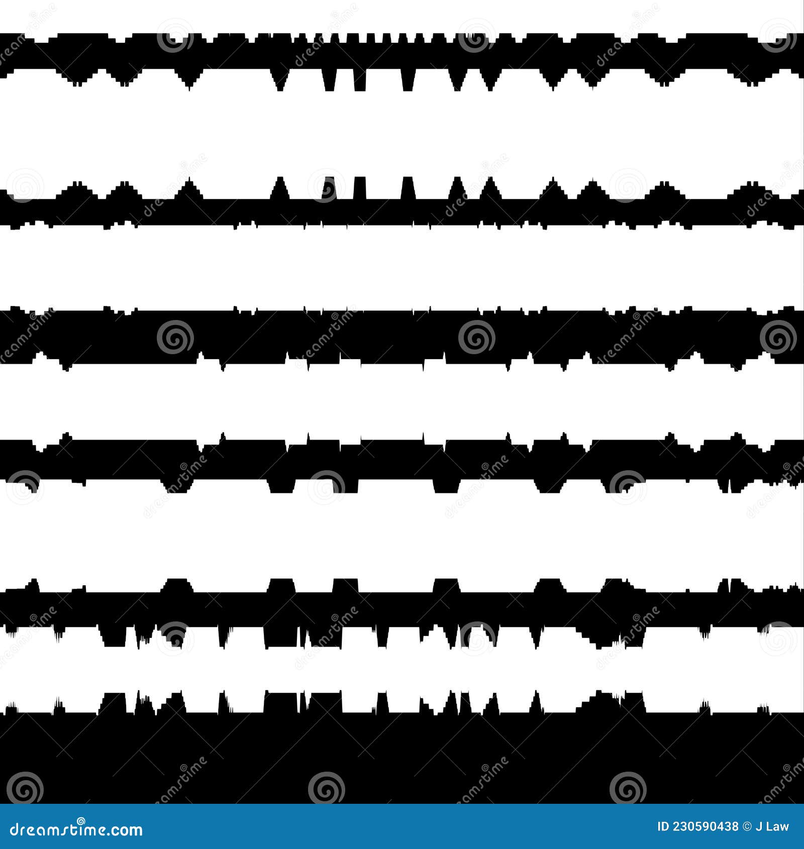 Black and White Vibration Variations Stock Illustration - Illustration ...