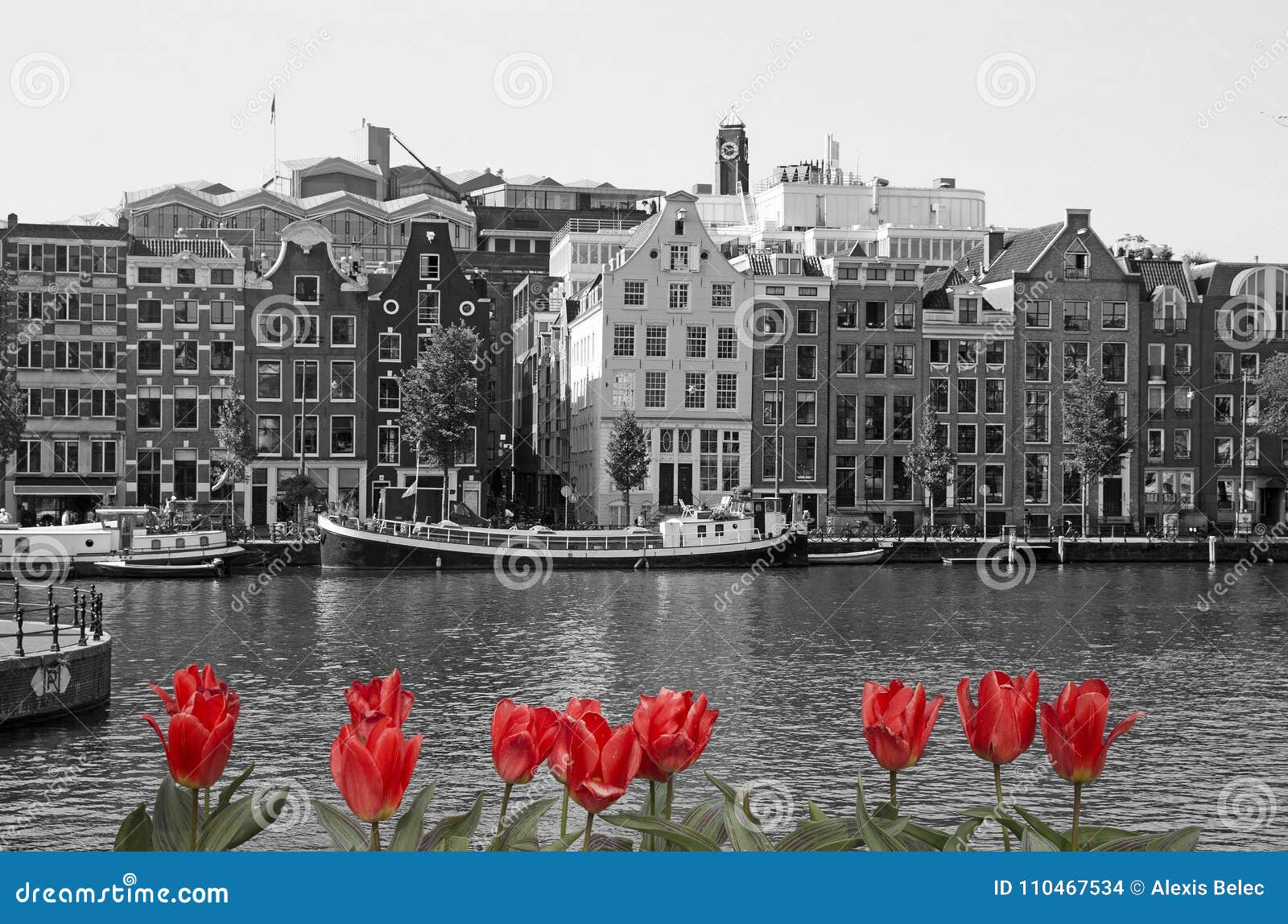 Spring in Amsterdam stock photo. Image of black, holland - 110467534