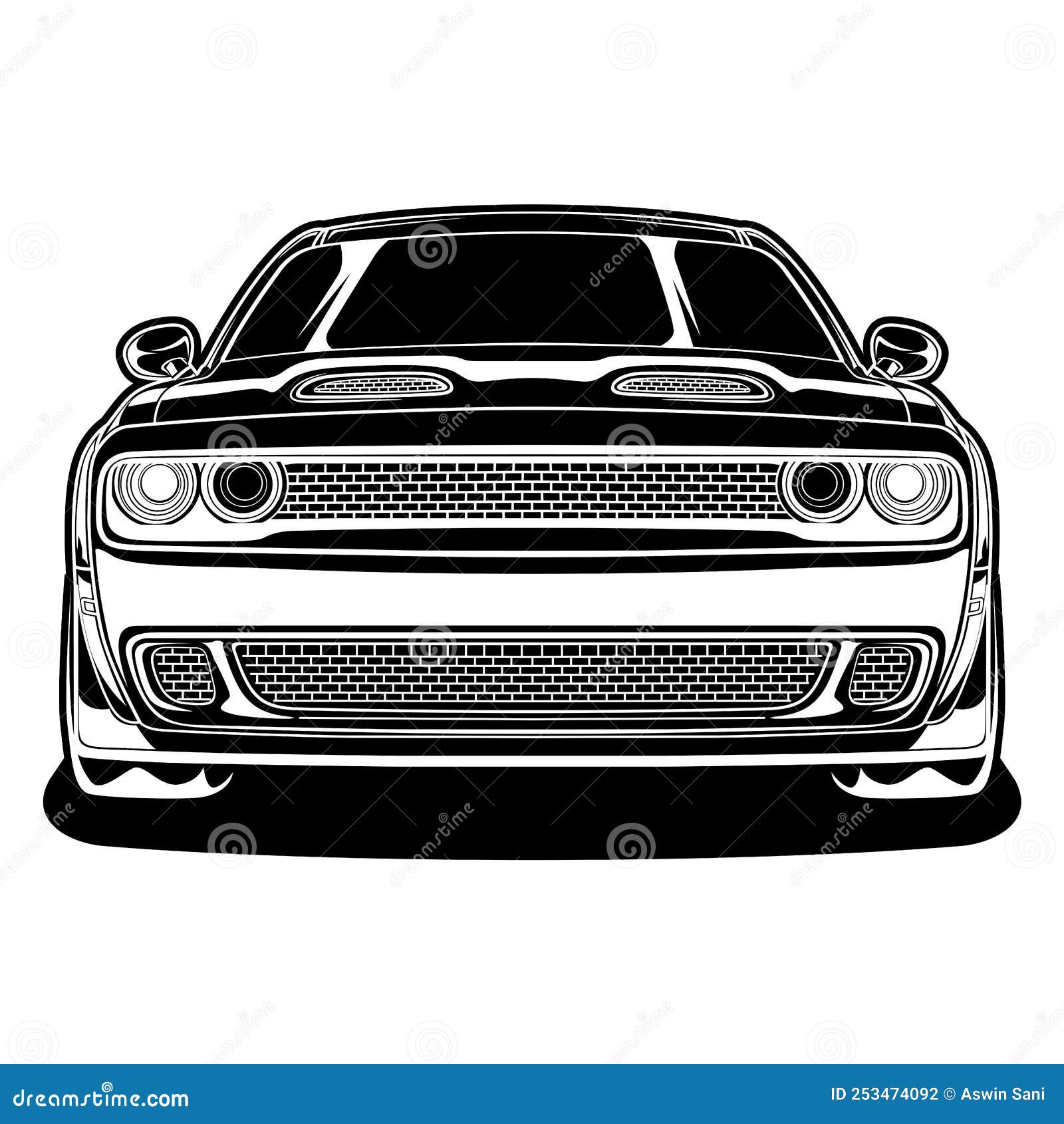 Car Vector Challenger SRT stock vector. Illustration of sticker - 253474092