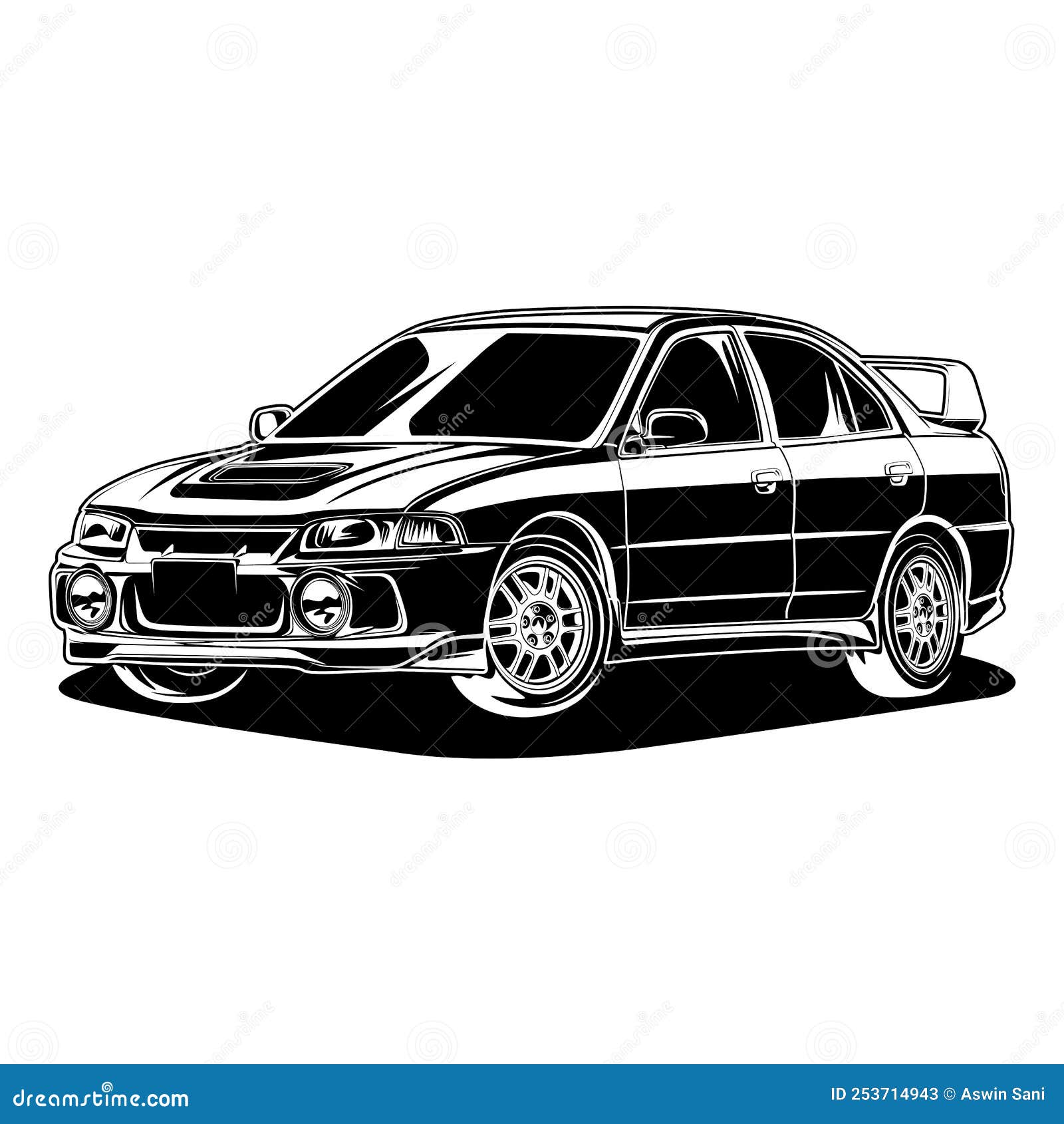 Lancer Evo IV stock illustration. Illustration of modern - 253714943