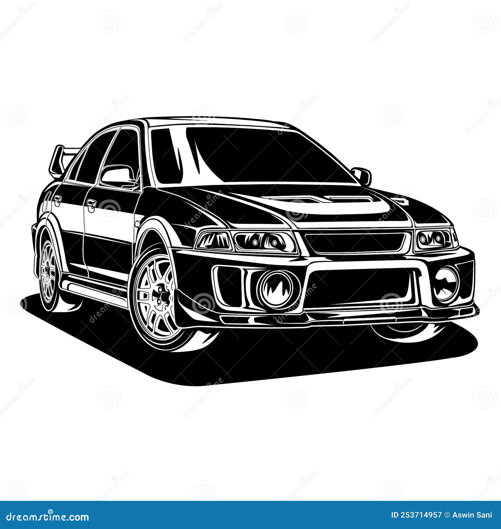 Lancer Evo V stock illustration. Illustration of sticker - 253714957
